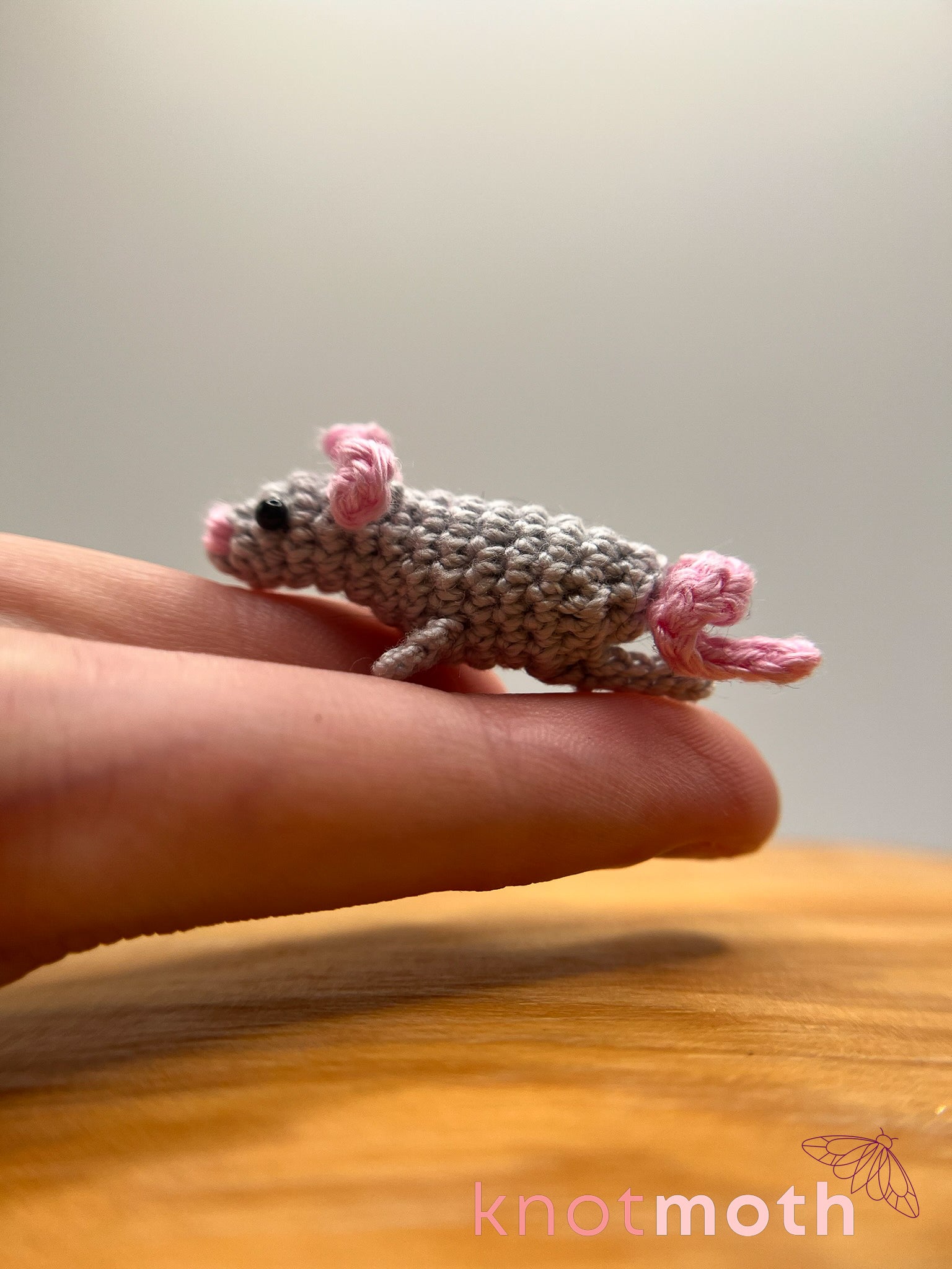 randy rat micro crochet plush – knot moth