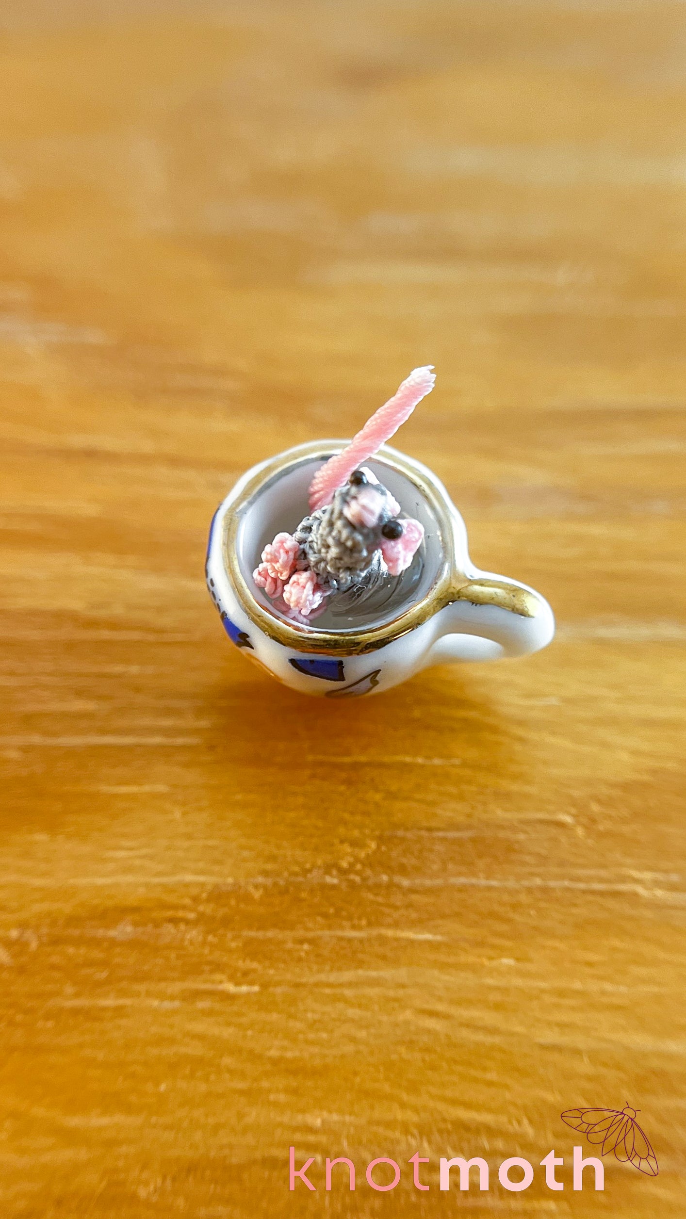 Marco Mouse Micro Crochet Teacup (Magnetic, Removable) – knot moth
