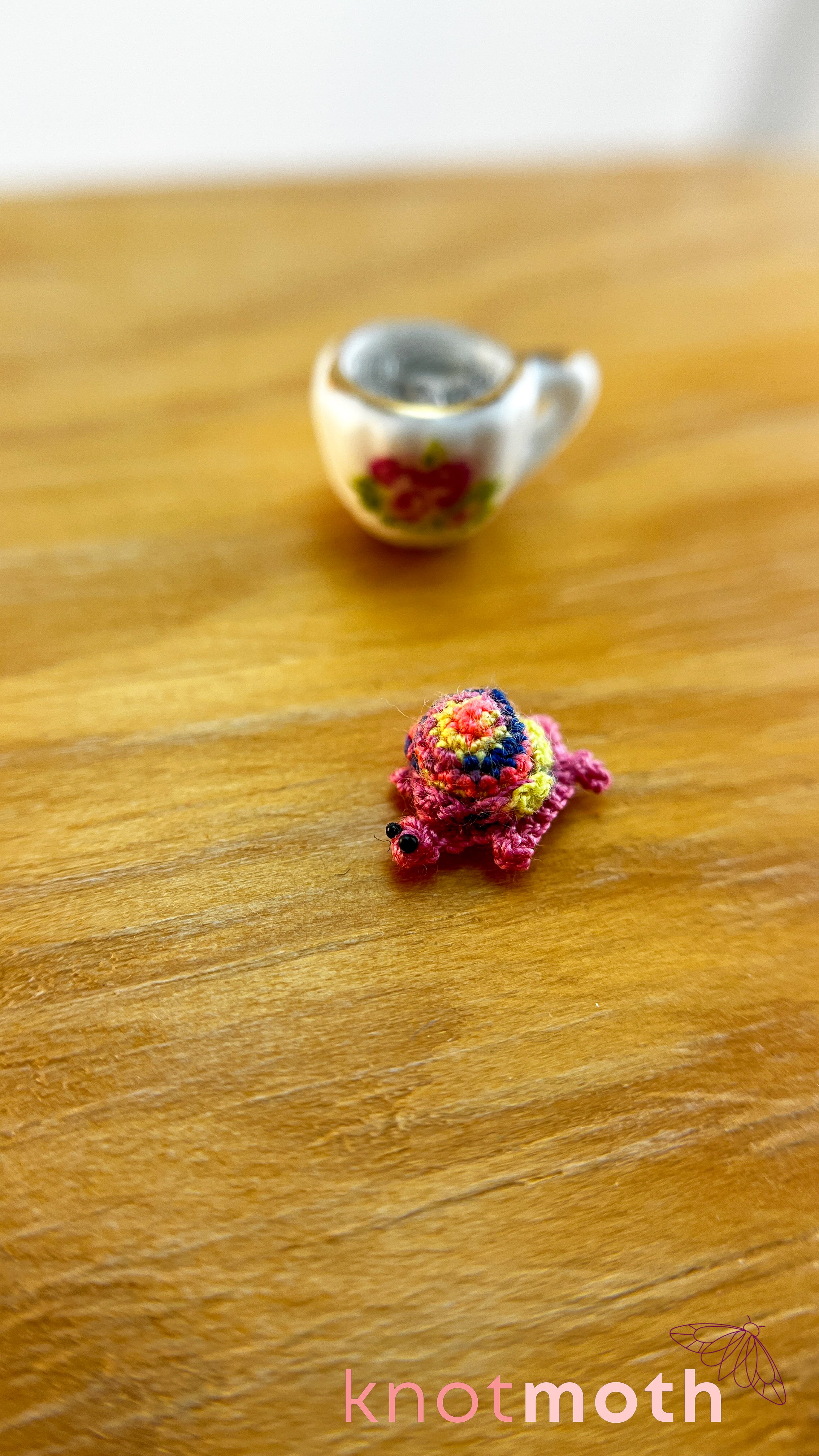 Teagan Tortoise Micro Crochet Teacup (Magnetic, Removable) – knot moth
